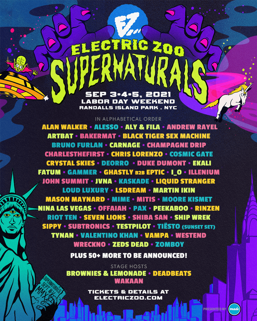 Festival: Electric Zoo – New York City, N.Y. tickets and lineup on Sep ...