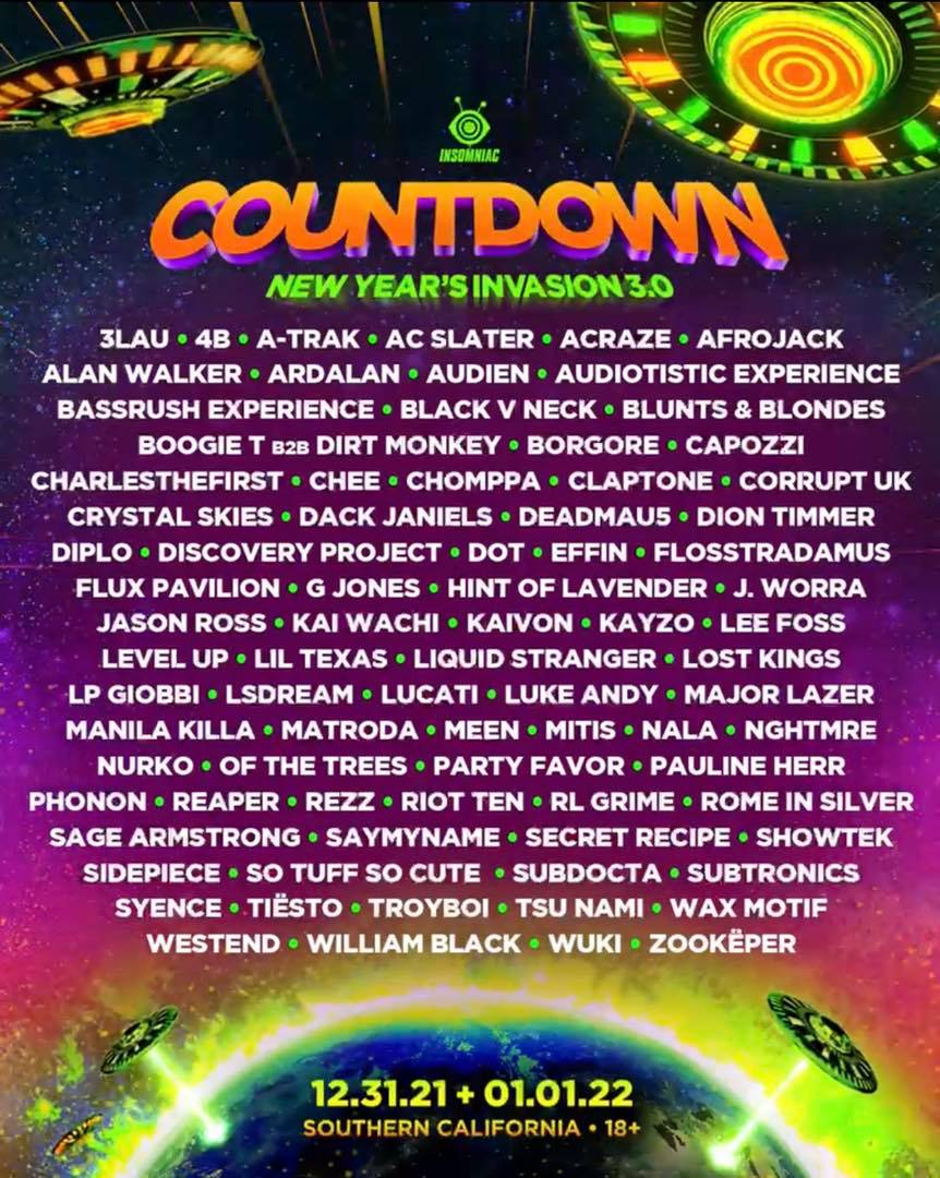 SoCal’s Countdown NYE reveals 2021 lineup – Electronic Midwest